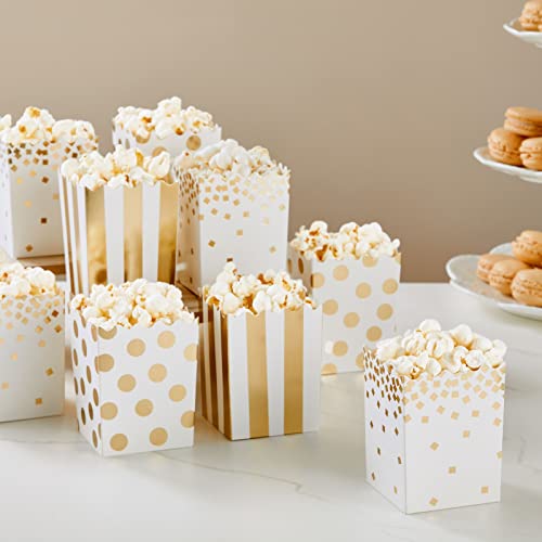 Juvale 60 Pack Mini Popcorn Boxes for Party, Gold Popcorn Containers for Movie Night Decorations (3 x 4 In)