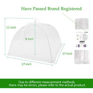 FOOEN (6 Pack) Pop-Up Outside Picnic Mesh Food Covers Tent Umbrella for Outdoors and Camping Food Net Cover Keep out Flies Mosquitoes Ideal for Parties BBQ, Reusable and Collapsible 17 x 17inches