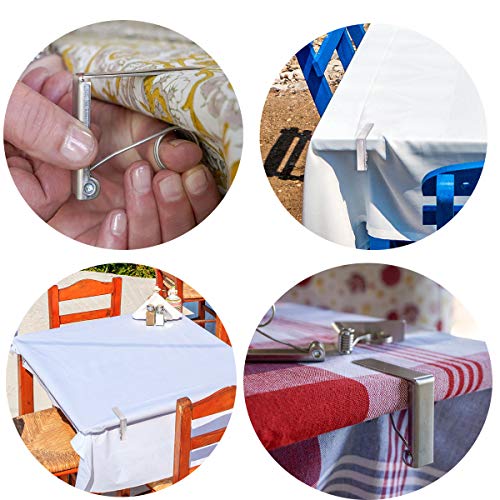 Latomex Tablecloth Clips, Set of 6 Extra Large Table Cover Cloth Clamps for Home Party & Picnic(Up to 2.4")