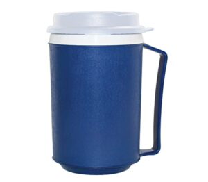 rehabilitation advantage plastic insulated blue mug with white tumbler lid (12oz)