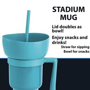 Snack and Drink Cup,Stadium Tumbler-32oz Color Changing Stadium Cups (Teal)