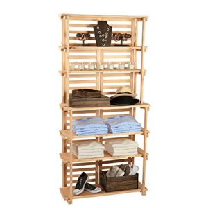 sswbasics wood baker's rack display - natural finish