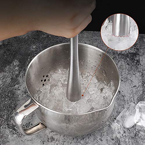 8" Muddler for Cocktails, Professional Stainless Steel Muddler for Old Fashioned Bitters, Creating Mojitos, Margaritas, Mint & Fruit Based Drinks- Ideal Home Bar, Bartender, Kitchen Masher Tool