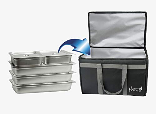 Insulated Food Delivery Bag - Professional Hot/Cold Thermal Carrier - Lightweight & Portable, For Catering, Restaurants, Delivery Drivers, Uber Eats, Grubhub, Postmates, etc..