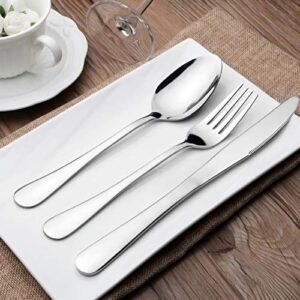 Silverware Set Service for 2, E-far 10-Piece Stainless Steel Flatware Set Cutlery Set, Include Knife/Fork/Spoon, Simple & Classic Design, Easy Clean & Dishwasher Safe