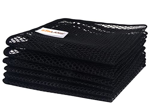 SUNLAND Netted Dish Cloths for Washing Dishes No Odor Dishes Scrubber for Kitchen-Fast Drying and Easy to Clean Mesh Dishes Cloth 6 Pack 12Inch x12Inch Black