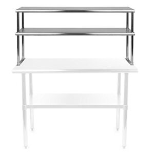 KPS Stainless Steel Double Overshelf for Prep Work Table 12 x 36 - NSF