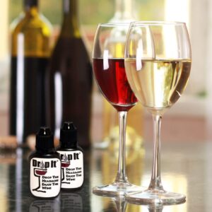 The Original Drop It Wine Drops, 4pk- USA Made Wine Drops That Naturally Reduce Both Wine Sulfites and Tannins- Can Eliminate Wine Headaches, Wine Allergies and Histamines- A Wine Wand Alternative