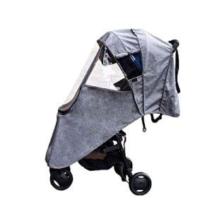 lachada stroller cover weather shield universal waterproof protection umbrella wind dust cover for strollers(grey)