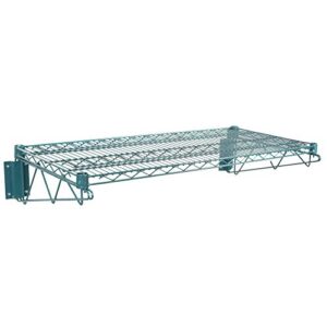 commercial epoxy green wire shelving wall shelf 14 x 48 - nsf