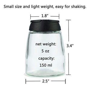 MILEKE Salt and Pepper Shakers, Moisture-Proof Condiment holders 150ML, 2/pack