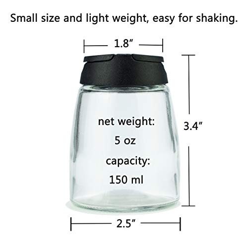 MILEKE Salt and Pepper Shakers, Moisture-Proof Condiment holders 150ML, 2/pack