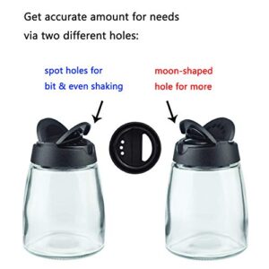 MILEKE Salt and Pepper Shakers, Moisture-Proof Condiment holders 150ML, 2/pack