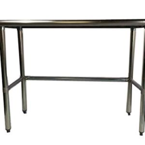 KPS Commercial Stainless Steel Work Prep Table with Open Base 30 x 60 and Double Overshelf 14 x 60 - NSF