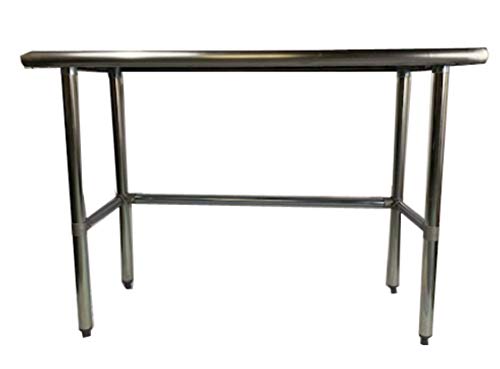 KPS Commercial Stainless Steel Work Prep Table with Open Base 30 x 60 and Double Overshelf 14 x 60 - NSF