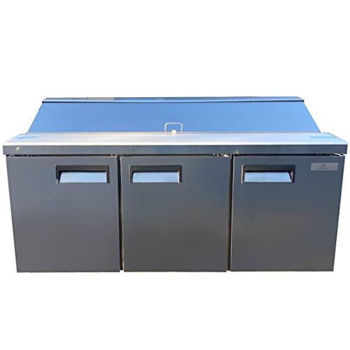 Commercial Refrigerated Sandwich Prep Table 3-door 72" Salad Stainless Steel Refrigerator for Restaurant Kitchen 70" W x 30"D x 42"H inch 33℉-41℉-XSP72