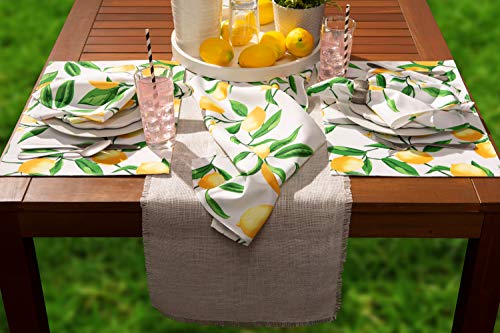 DII Lemon Bliss Outdoor Tabletop, Collection Stain Resistant & Waterproof, Table Runner, Table Runner, 14x72