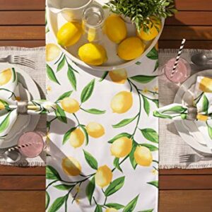 DII Lemon Bliss Outdoor Tabletop, Collection Stain Resistant & Waterproof, Table Runner, Table Runner, 14x72