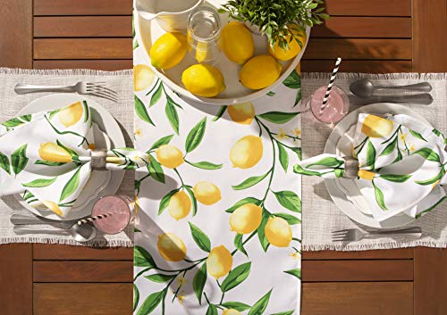 DII Lemon Bliss Outdoor Tabletop, Collection Stain Resistant & Waterproof, Table Runner, Table Runner, 14x72