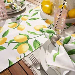 DII Lemon Bliss Outdoor Tabletop, Collection Stain Resistant & Waterproof, Table Runner, Table Runner, 14x72