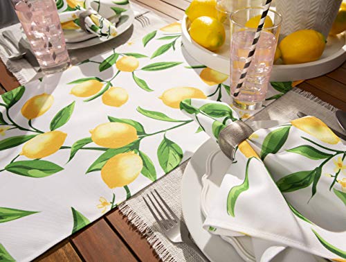 DII Lemon Bliss Outdoor Tabletop, Collection Stain Resistant & Waterproof, Table Runner, Table Runner, 14x72