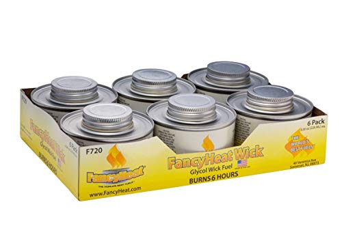 Fancy Heat, Clean Burning Chafing Dish Fuel with Minimal Odor and Soot, "6 Pack", 6 Hour 8oz, Yellow Label