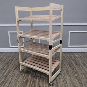 FixtureDisplays® 4-Tier Bakery Bread Rack with Angled Shelves Wooden Display Rack Bread Store Rack 30X18X55" 101143-NPF