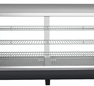 KoolMore - HDC-6C Commercial 48" Countertop Food Warmer Display Case Merchandiser with LED Lighting and Front Sliding Door - 6.5 cu.ft.,Black