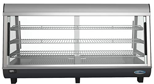 KoolMore - HDC-6C Commercial 48" Countertop Food Warmer Display Case Merchandiser with LED Lighting and Front Sliding Door - 6.5 cu.ft.,Black