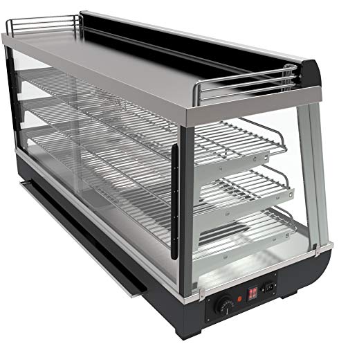 KoolMore - HDC-6C Commercial 48" Countertop Food Warmer Display Case Merchandiser with LED Lighting and Front Sliding Door - 6.5 cu.ft.,Black