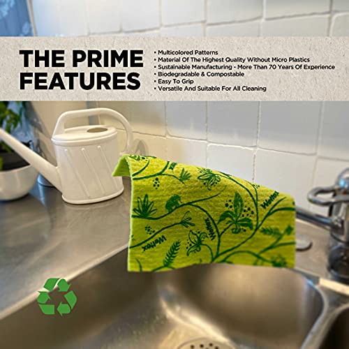 Wettex The Original 10 Pack Swedish Dishcloth for Kitchen - Eco Friendly Reusable Paper Towels - Assorted Dish Cloths for Washing Dishes