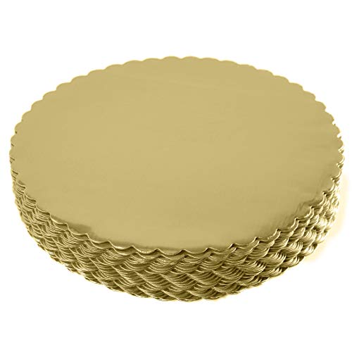 [25pcs] 12" Gold Cakeboard Round,Disposable Cake Circle Base Boards Cake Plate Round Coated Circle Cakeboard Base 12inch,Pack of 25