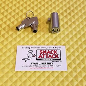 snack or soda vending machine #1452 cylinder lock & (2) keys - new