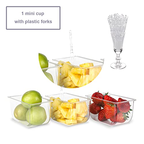 IVYHOME Chilled Condiment Server | Clear Icy Condiment Bar | Chilled Condiment Tray with Lid and 5 Removable Compartments