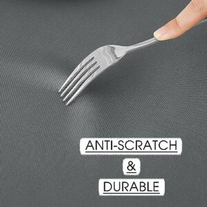 RYB HOME Waterproof Table Cloth for 6 ft Rectangle Tablecloth Scratch Resistant, Wrinkle Free and Spillproof Washable Polyester Table Cover Dining Buffet Banquet Restaurant, 60 x 84 inch, Grey