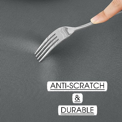 RYB HOME Waterproof Table Cloth for 6 ft Rectangle Tablecloth Scratch Resistant, Wrinkle Free and Spillproof Washable Polyester Table Cover Dining Buffet Banquet Restaurant, 60 x 84 inch, Grey