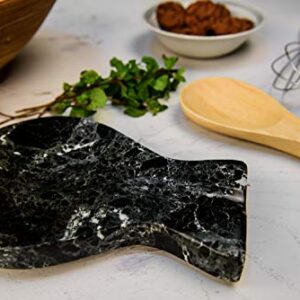 RADICALn Spoon Rest Handmade Marble Black Spatula Fork Ladle Utensil Rest Keeper - Cooking Spoon Organizer - Stove Top Chef Kitchen Tool Spoon Holder