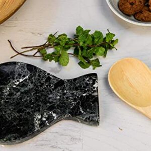 RADICALn Spoon Rest Handmade Marble Black Spatula Fork Ladle Utensil Rest Keeper - Cooking Spoon Organizer - Stove Top Chef Kitchen Tool Spoon Holder