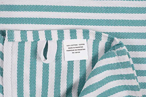 KAF Home Mixed Flat & Terry Kitchen Towels | Set of 6 18 x 28 Inches | 4 Flat Weave Towels for Cooking and Drying Dishes and 2 Terry Towels, for House Cleaning and Tackling Messes and Spills (Teal)