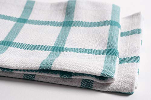 KAF Home Mixed Flat & Terry Kitchen Towels | Set of 6 18 x 28 Inches | 4 Flat Weave Towels for Cooking and Drying Dishes and 2 Terry Towels, for House Cleaning and Tackling Messes and Spills (Teal)