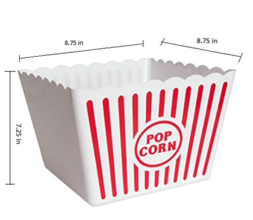 Retro Popcorn Set Bowl Plastic Classic Tub Red & White Striped Container Container Movie Theater Bucket Reusable Set Of 5