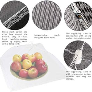 Homealexa Mesh Food Nets Fruit Cover Net 6 Pack, 17 Inch Large and Strong Collapsible Mesh Cake Covers Net, Mesh Food Covers Umbrella for Keeping Out Flies Bugs Mosquitos Food Cover Net