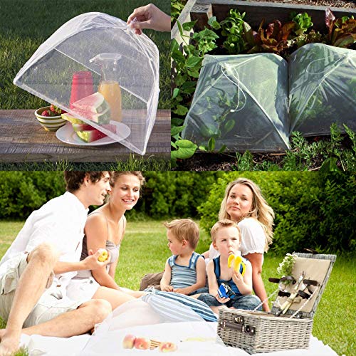 Homealexa Mesh Food Nets Fruit Cover Net 6 Pack, 17 Inch Large and Strong Collapsible Mesh Cake Covers Net, Mesh Food Covers Umbrella for Keeping Out Flies Bugs Mosquitos Food Cover Net