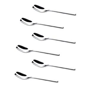 6pcs stainless steel dessert spoons sets flatware coffee spoon square shape sugar spoon ice cream spoon little teaspoons cup spoon tea soup seasoning spoon mixing spoon kitchen gadget