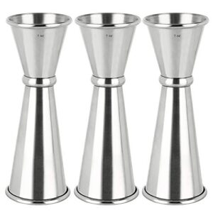 3pcs double jigger & cocktail jiggers stainless steel 1 ounce x 2 ounce alcohol measuring tools