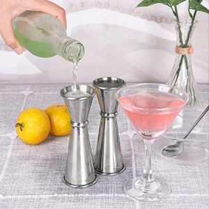 3PCS Double Jigger & Cocktail Jiggers Stainless Steel 1 Ounce X 2 Ounce Alcohol Measuring Tools