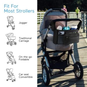 Lupantte Universal Stroller Organizer with 2 Insulated Cup Holders, Stroller Accessories, for Carrying Diaper, iPhone, Toys & Snacks, Fits Britax, Uppababy, Baby Jogger, and BOB Stroller