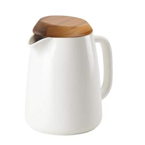 BonJour Wayfarer Ceramic Coffee Pot, 34 Ounce, Matte White