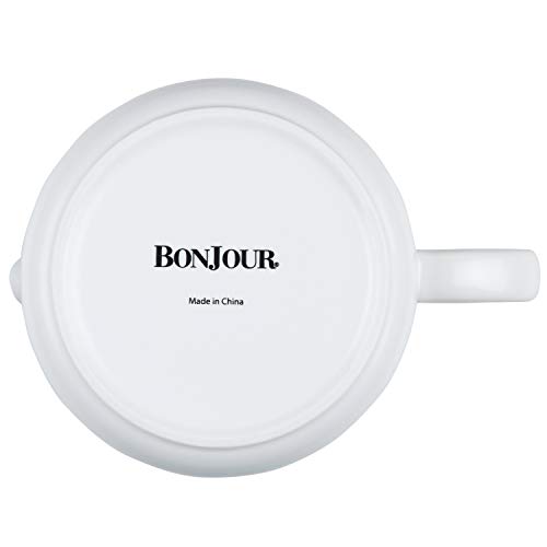 BonJour Wayfarer Ceramic Coffee Pot, 34 Ounce, Matte White