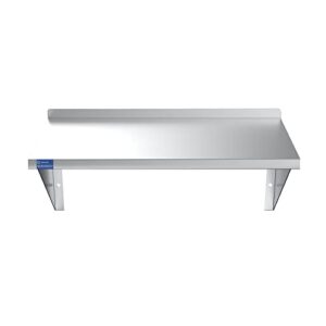 AmGood 18" Width x 30" Length | Stainless Steel Wall Shelf | Square Edge | Metal Shelving | Heavy Duty | Commercial Grade | Wall Mount | NSF Certified